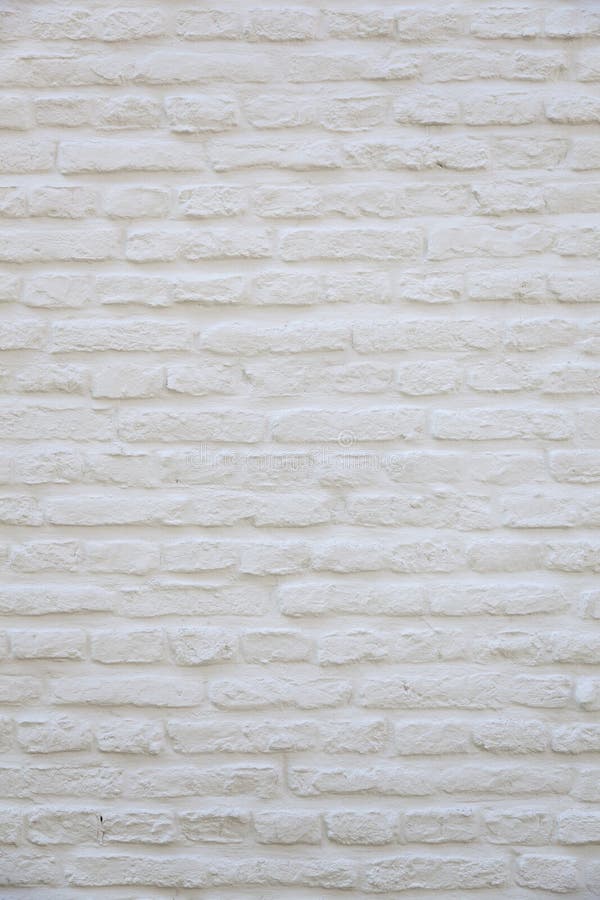 Vertical Part of White Painted Brick Wall Stock Photo - Image of ...