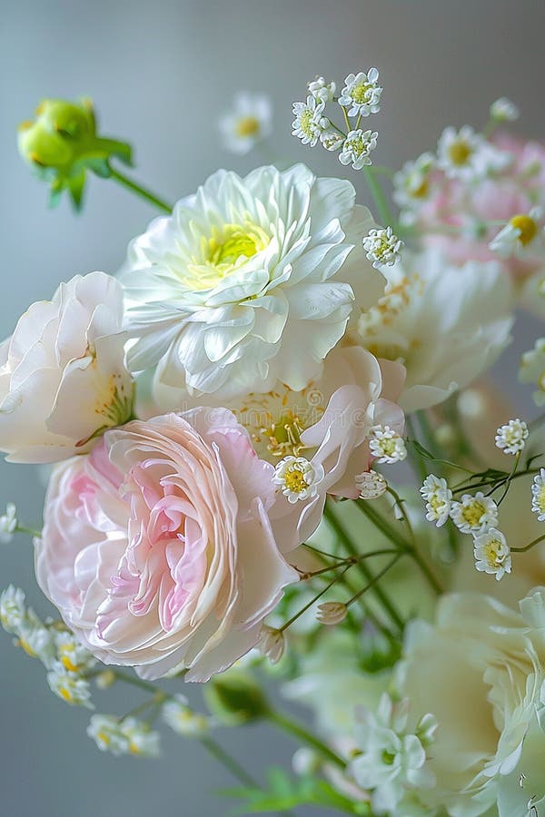 Vertical Pastel Flower Bouquet Spring Holiday Greeting Card Design ...