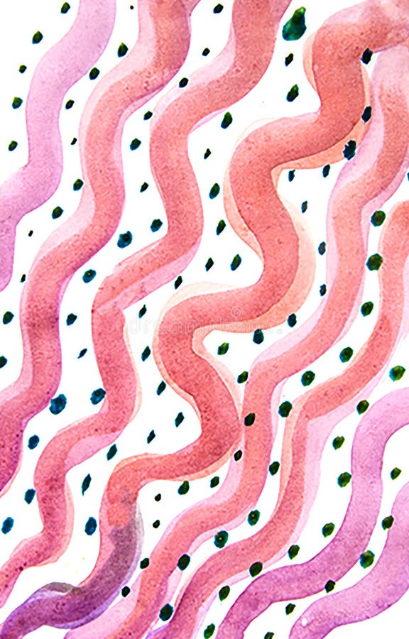 Vertical Pattern with Wave Shape Lines and Dots, Cute Abstract ...