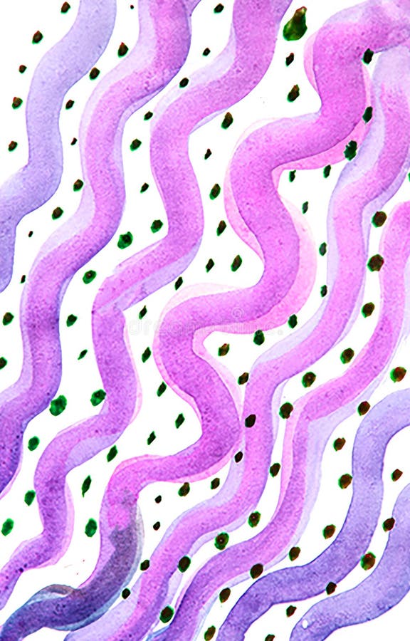 Vertical Pattern with Wave Shape Lines and Dots, Cute Abstract ...