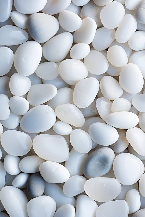 Vertical Pebbles Texture Background, Closeup White Smooth Stones Stock ...