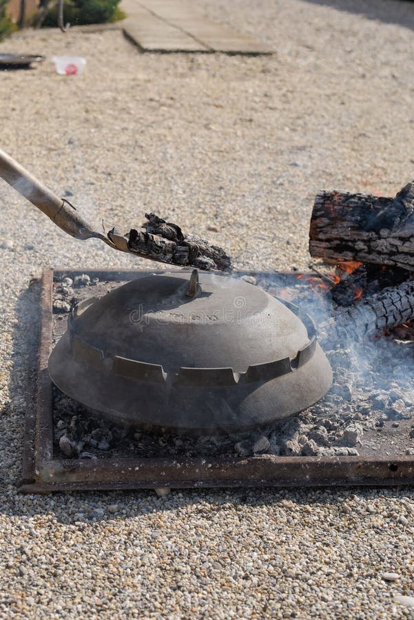 Vertical of Peka, a Traditional Method of Preparing Meal in Croatia ...