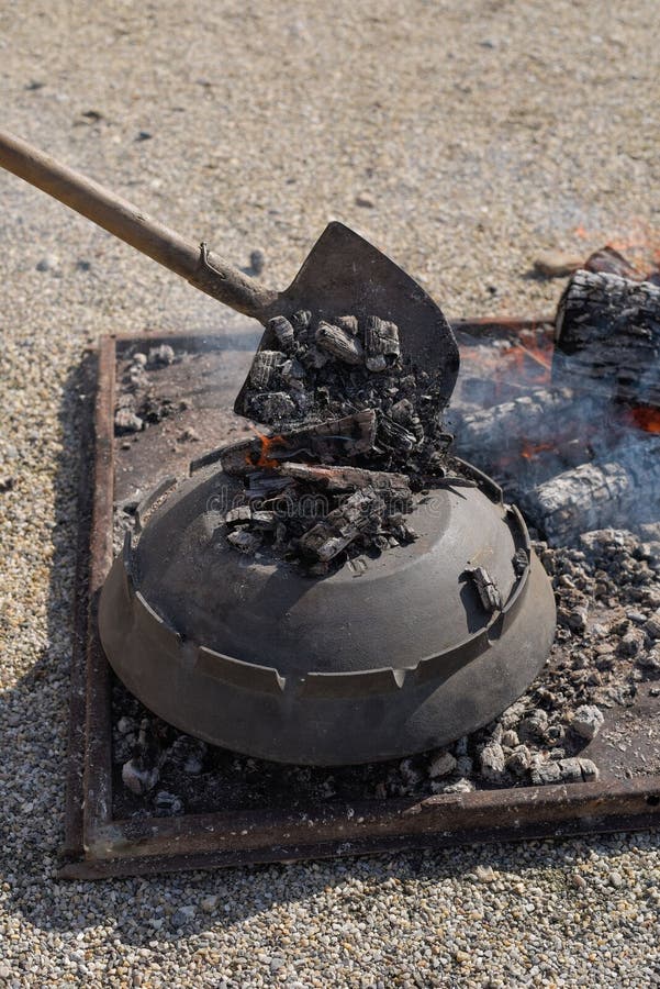 Vertical of Peka, a Traditional Method of Preparing Meal in Croatia ...