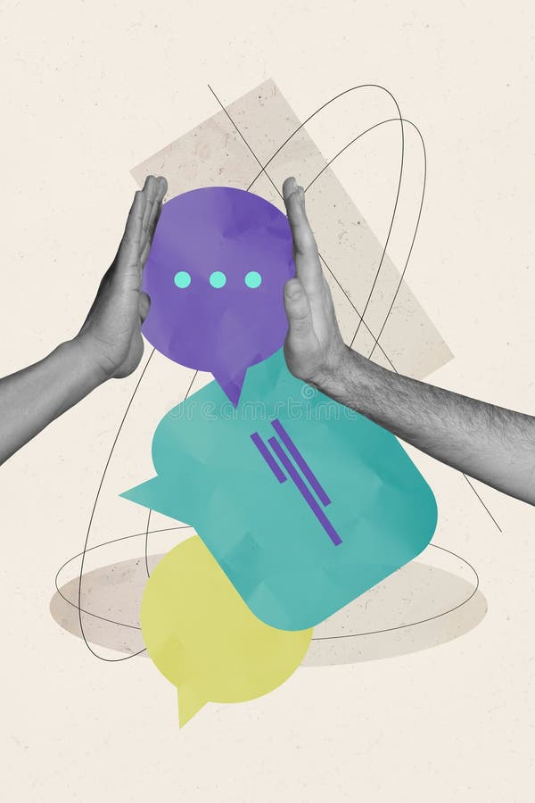 Vertical Photo Collage of Hands Give High Five Gesture Cooperation Team ...