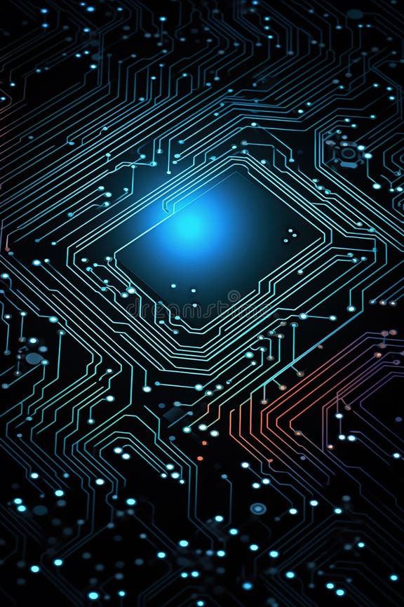 Vertical Photo. the Concept of a Central Computer Processor. the ...