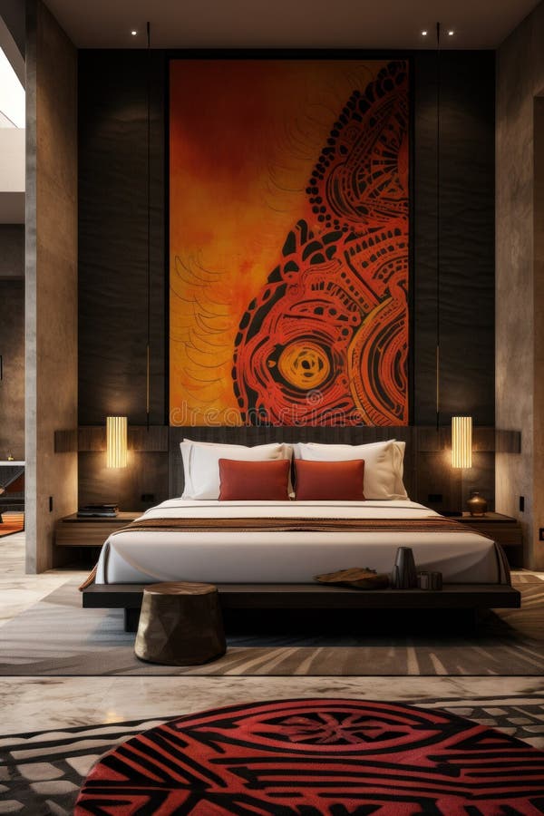 Vertical Photo of a Modern Creative Interior in Dark Colors of a ...