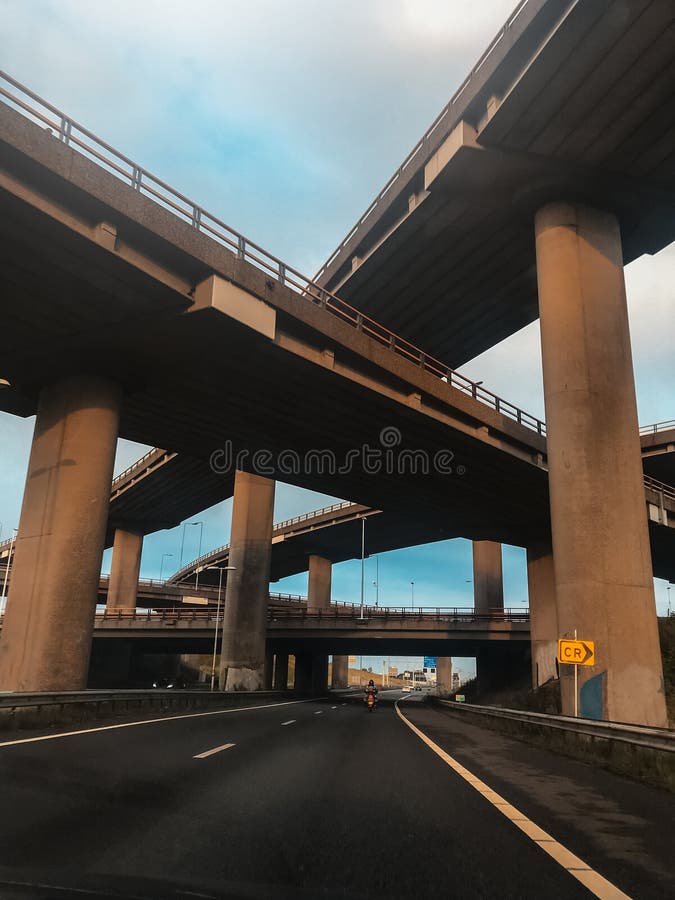 Vertical Photo of Modern Road Bridges. Stock Image - Image of ...