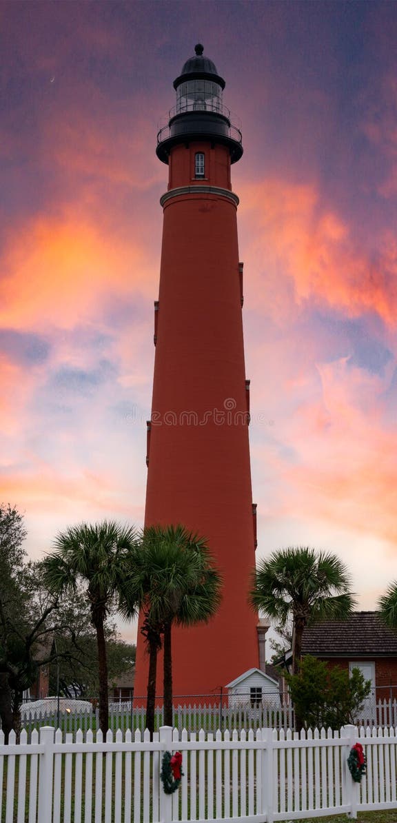 Vertical Photo Ponce De Leon Inlet Lighthouse with Dramatic Sunset Sky ...