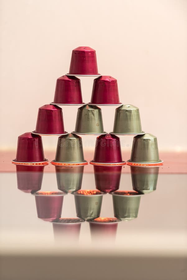 Vertical Photo of Pyramid of Italian Coffee Pods Stock Image - Image of ...