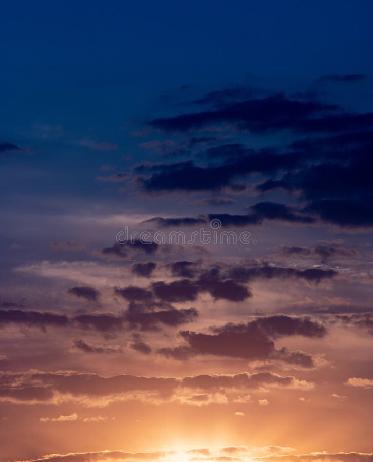 Vertical Photo of Sunset with Clouds Stock Photo - Image of dusk, coast ...