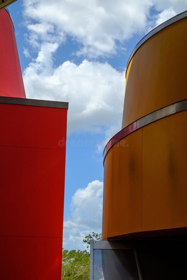 Vertical Picture of Biomuseo Under a Blue Cloudy Sky at Daytime in ...
