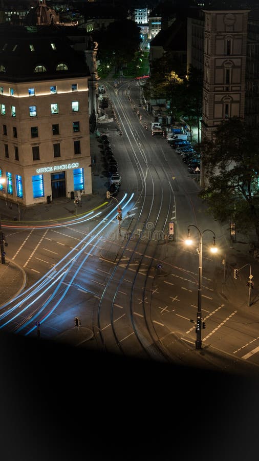 Vertical Picture of Car Light Trails at Night Editorial Stock Photo ...