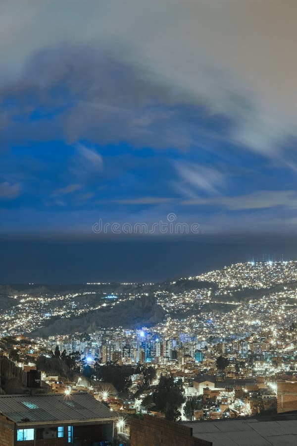 Vertical Picture of City Lights at Night Under the Beautiful Sky Stock ...