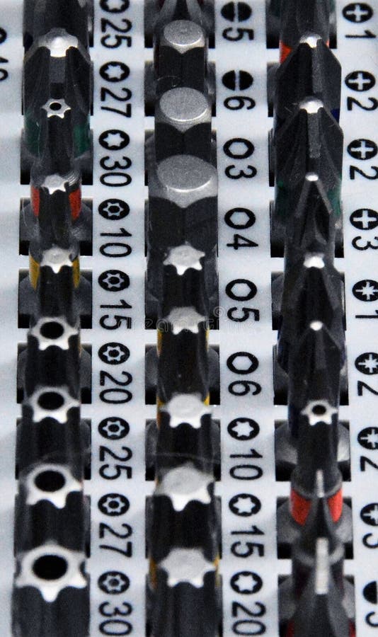 Vertical Picture of Different Screwdriver Tips Stock Image - Image of ...