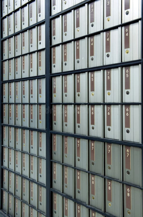 Post Office Boxes Letterboxes in a Row Stock Image - Image of deposit ...