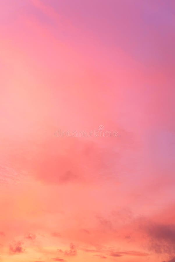 Vertical Picture of Sky in the Pink and Blue Colors. Effect of Light ...