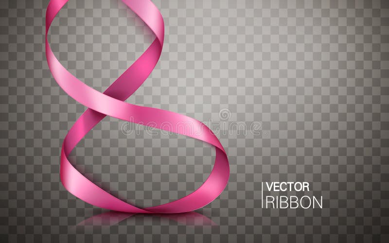 Vertical pink ribbon stock illustration. Illustration of transparency ...