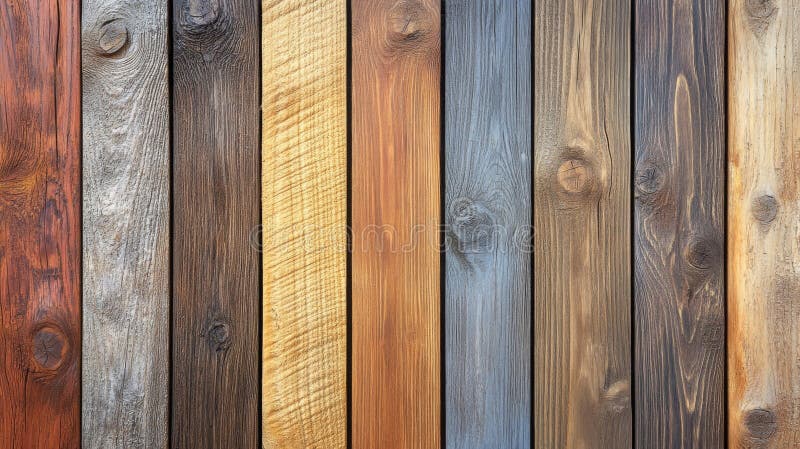Vertical Planks of Various Stained Wood Colors Stock Illustration ...