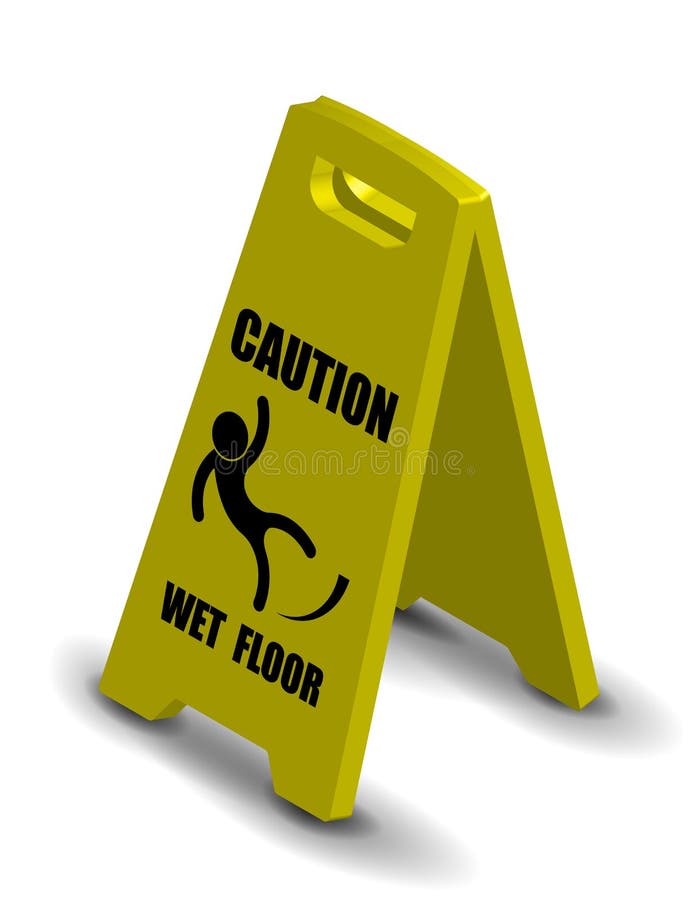 Slippery floor sign stock vector. Illustration of safety - 4770414