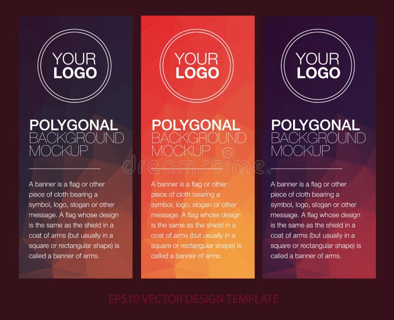 Vertical polygonal banners stock vector. Illustration of card - 74932997