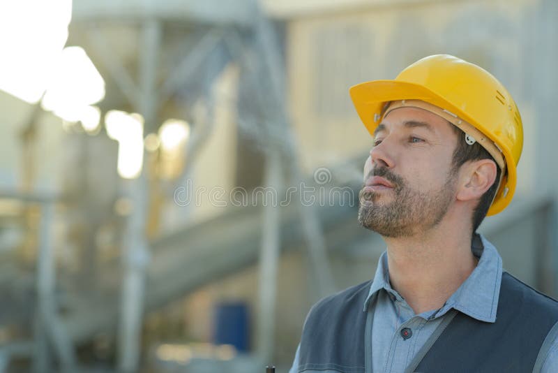 Vertical Portrait Engineer Smoking Cigarette Stock Image - Image of ...