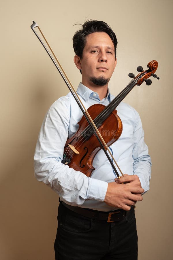 Portrait of a Musician with a Violin Stock Image - Image of elegant ...