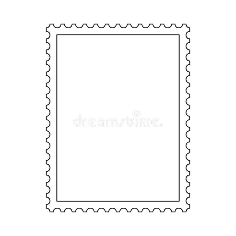Vertical Postage Stamp Outline Border Vector Stock Illustration ...