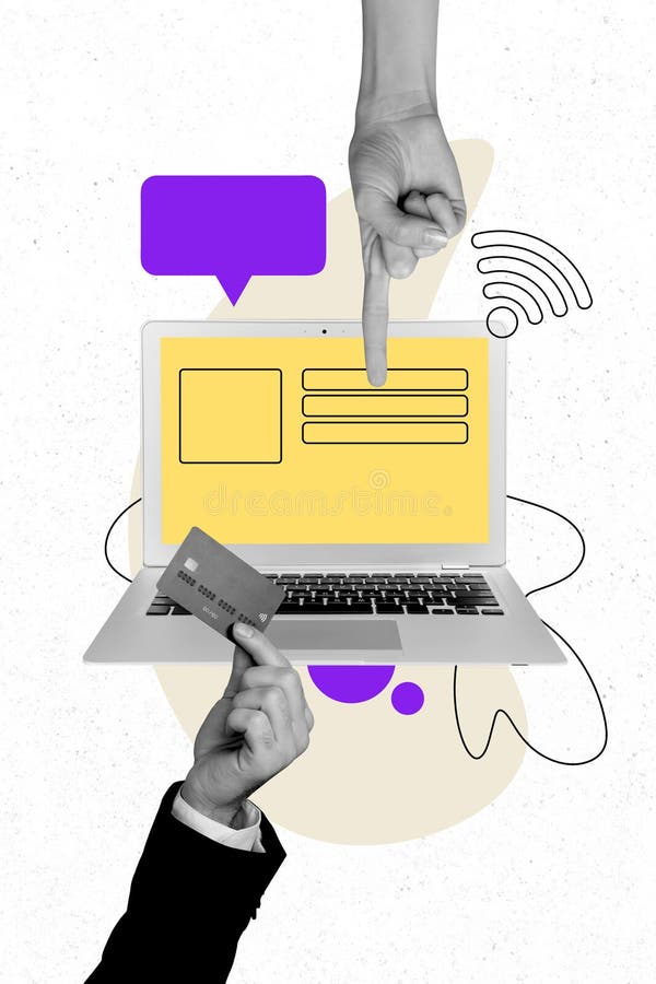 Vertical Poster Collage Computer Laptop Internet Communication ...