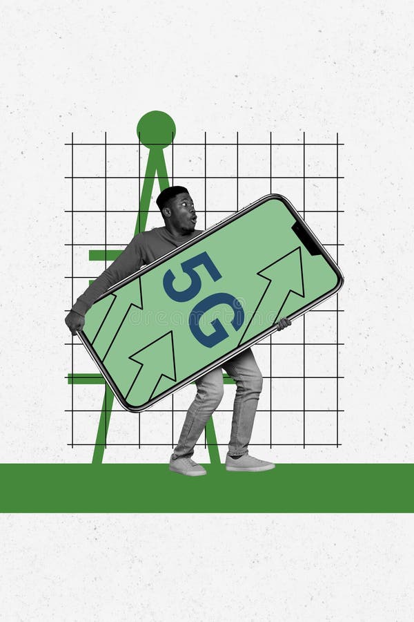 Vertical Poster Collage Smartphone Digital Device Touchscreen 5g ...