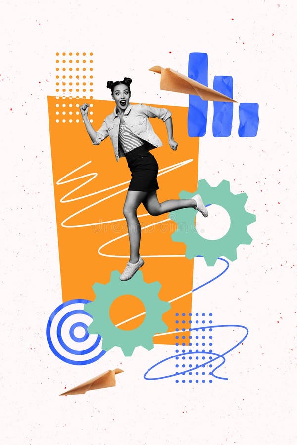 Vertical Poster Collage Young Woman Business Project Management ...