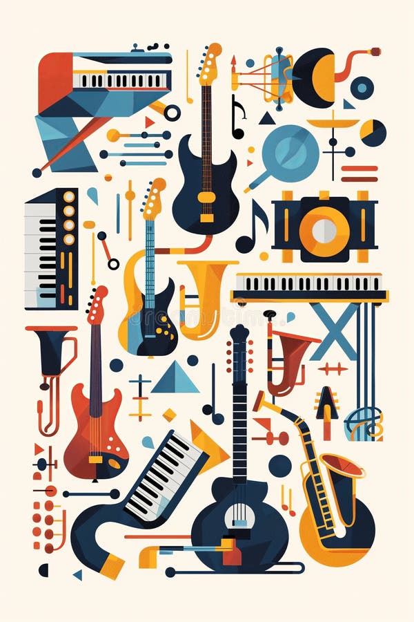 Vertical Poster Design in Flat Simple Style, Solid Background Color ...