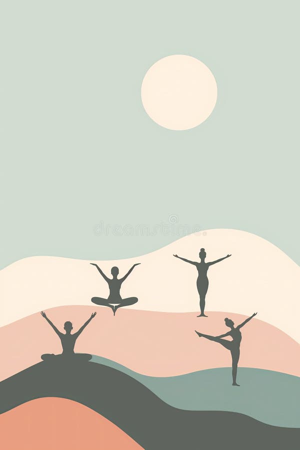 Vertical Poster Design in Simple Flat Minimalistic Style, Calming ...