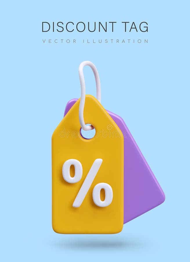 Vertical Poster with Discount Tag. Sales Tags for Store Stock Vector ...