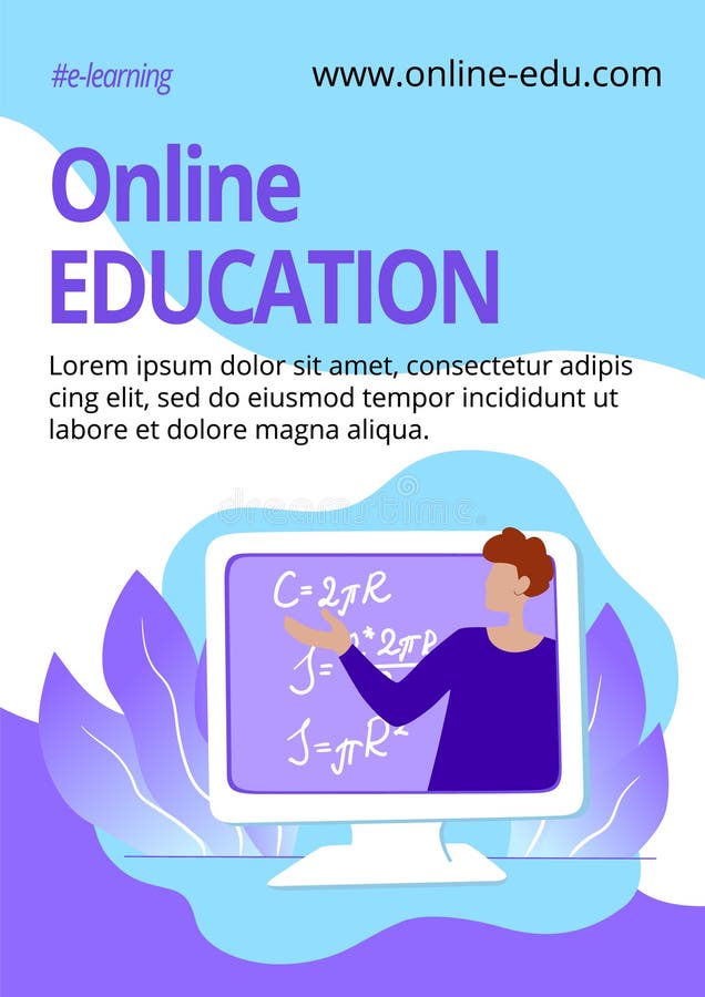 Vertical Poster Education Online Template. E-learning Classes ...