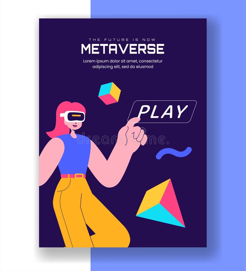 Vertical Poster Illustration Featuring Virtual Reality and the ...