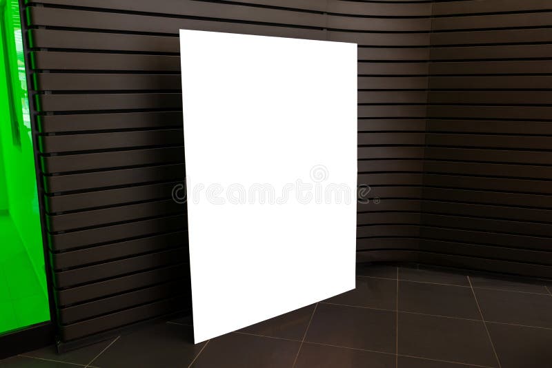 Vertical Poster Mockup in Shopping Mall Interior Stock Image - Image of ...