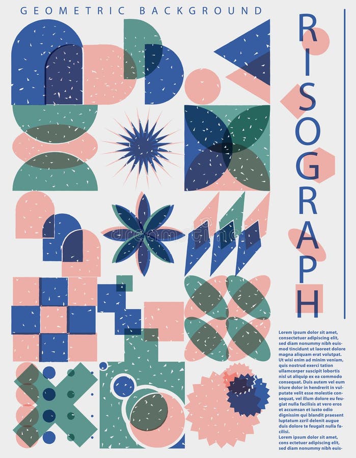 Vertical Poster with Riso Print Effect Stock Vector - Illustration of ...