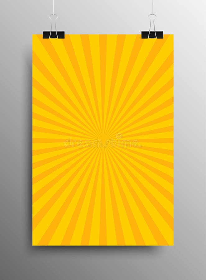 Vertical Poster Yellow Shining Sun-Rays. Rays. Stock Vector ...