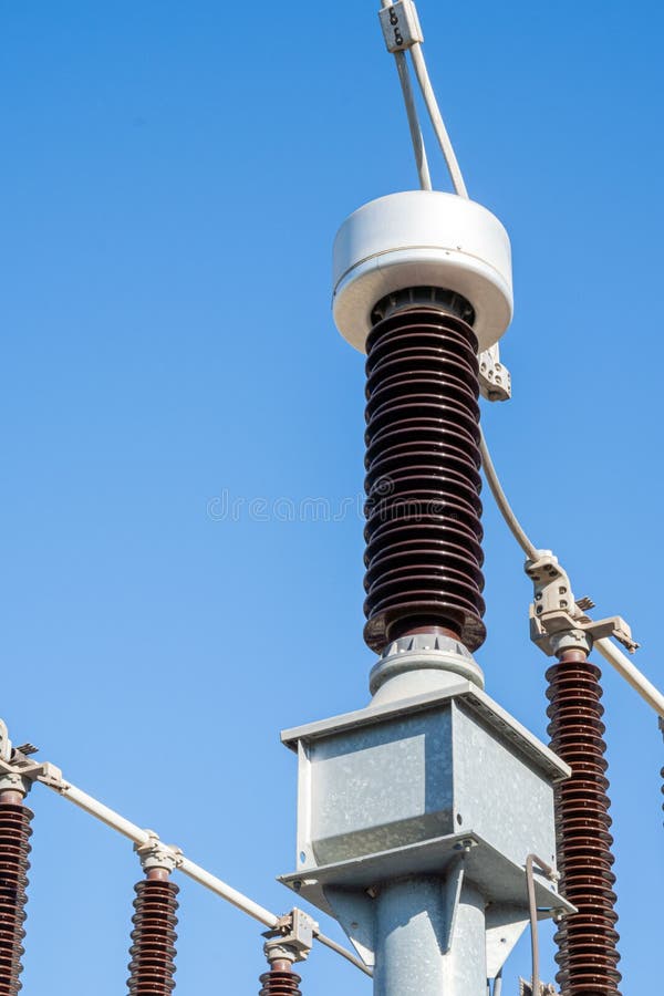 Vertical of a Power Station for Power Supply. Stock Photo - Image of ...