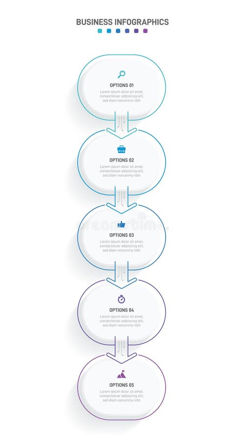 Vertical Progress Bar Featuring 5 Arrow-shaped Elements, Symbolizing ...