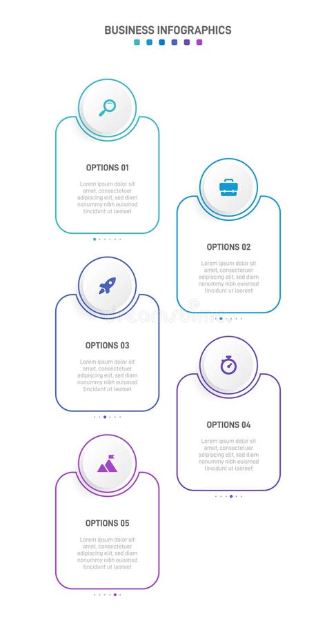 Vertical Progress Bar Featuring 5 Arrow-shaped Elements, Symbolizing ...