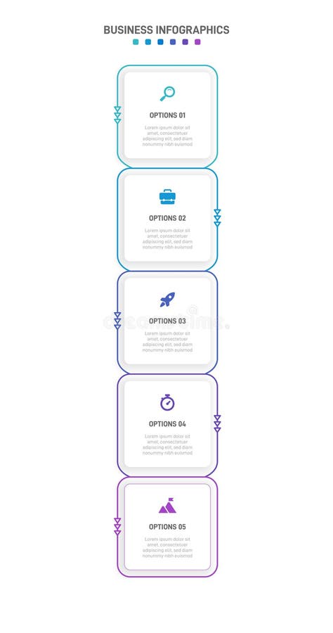 Vertical Progress Bar Featuring 5 Arrow-shaped Elements, Symbolizing ...