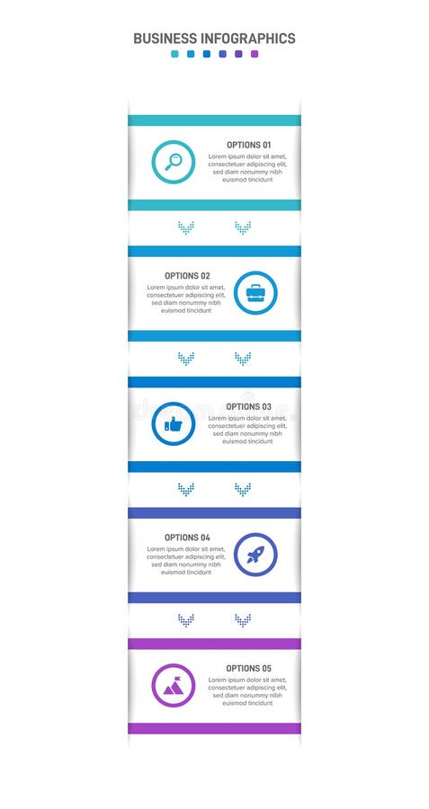 Vertical Progress Bar Featuring 5 Arrow-shaped Elements, Symbolizing ...