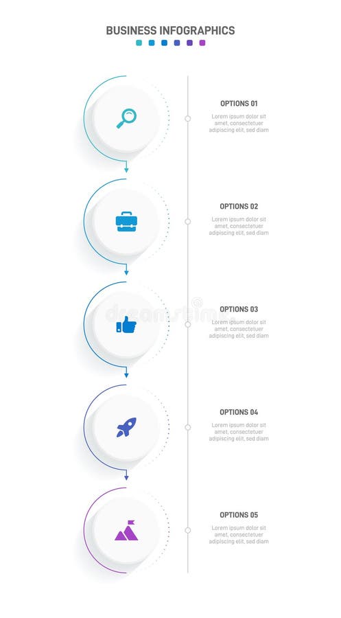 Vertical Progress Bar Featuring 5 Arrow-shaped Elements, Symbolizing ...