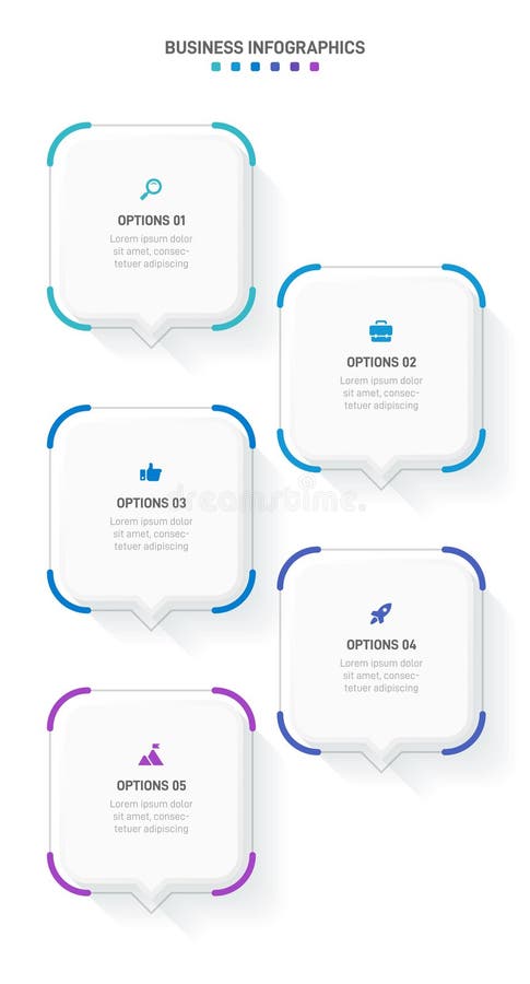 Vertical Progress Bar Featuring 5 Arrow-shaped Elements, Symbolizing ...