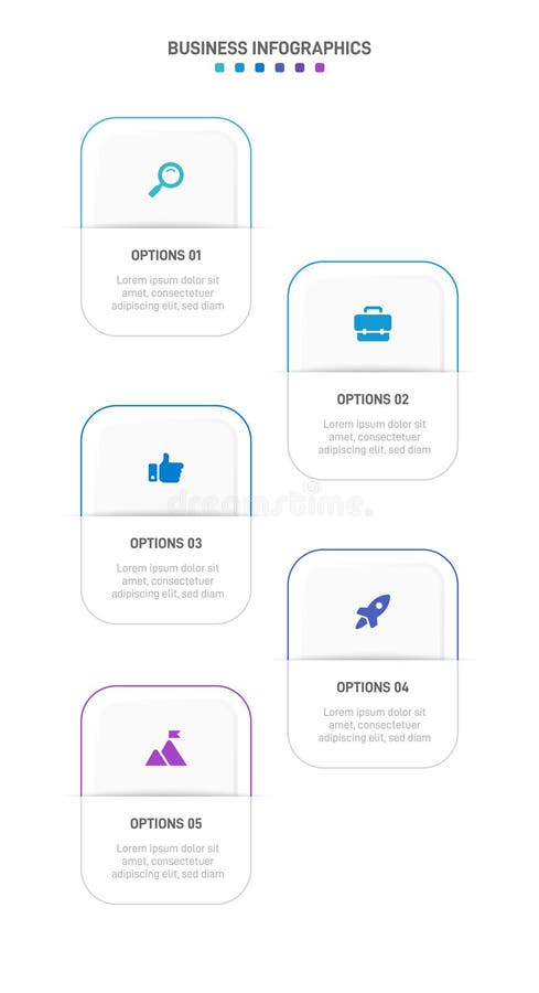 Vertical Progress Bar Featuring 5 Arrow-shaped Elements, Symbolizing ...