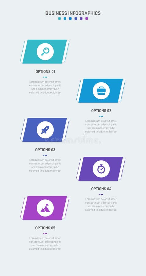 Vertical Progress Bar Featuring 5 Arrow-shaped Elements, Symbolizing ...