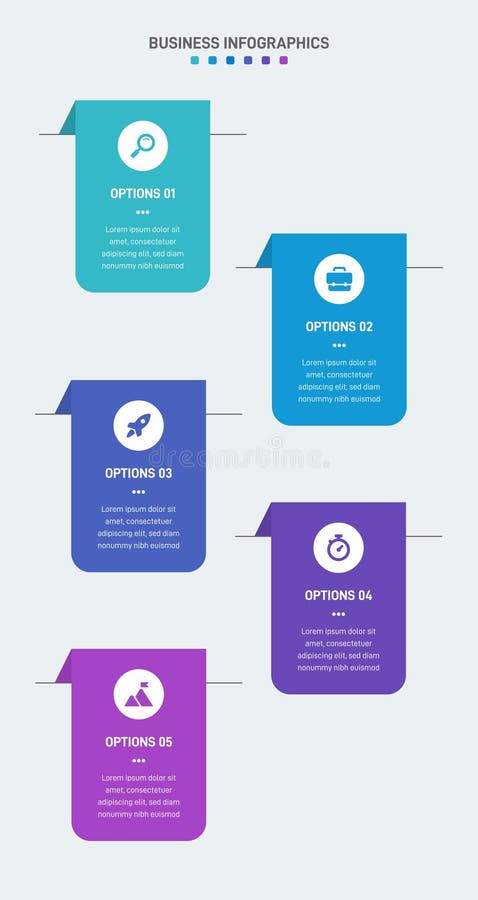 Vertical Progress Bar Featuring 5 Arrow-shaped Elements, Symbolizing ...