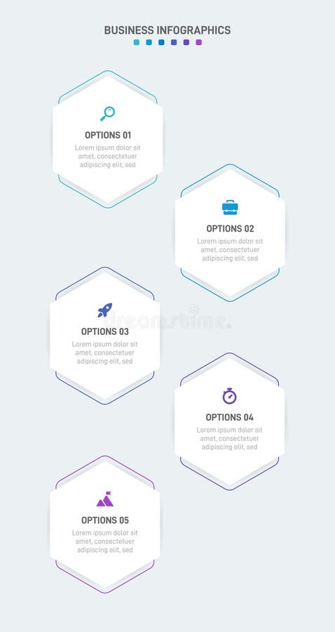 Vertical Progress Bar Featuring 5 Arrow-shaped Elements, Symbolizing ...