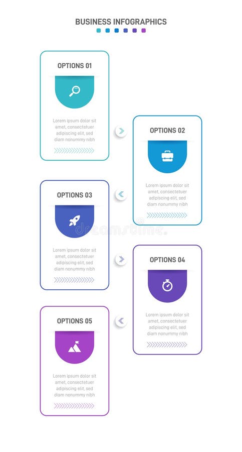 Vertical Progress Bar Featuring 5 Arrow-shaped Elements, Symbolizing ...